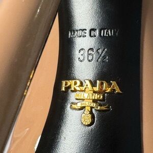 Prada | Shoes | Authentic Prada Tan Stiletto Heels With Gold Bee Detail ...